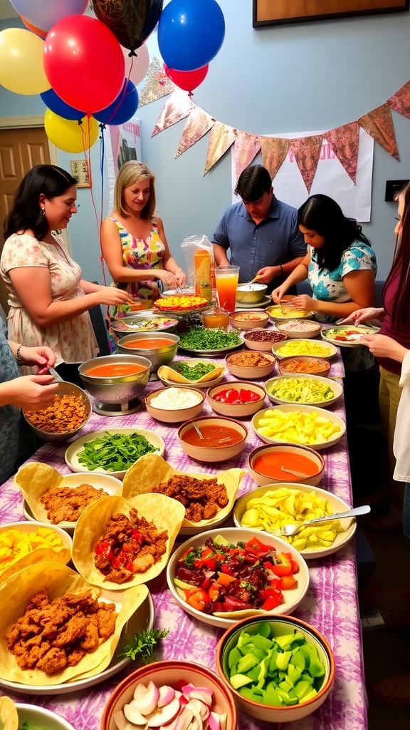 Festive Taco Bar for a 50th Birthday Celebration